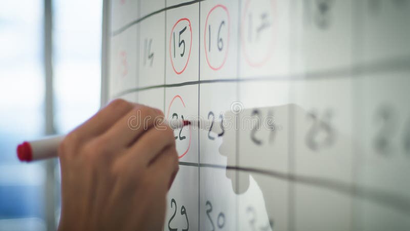 Marking Dates on a Calendar Board Stock Photo - Image of month ...