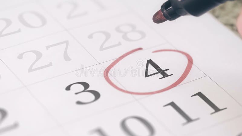Reminder Mark on the Fourth 4 Day of a Month Stock Footage - Video of ...