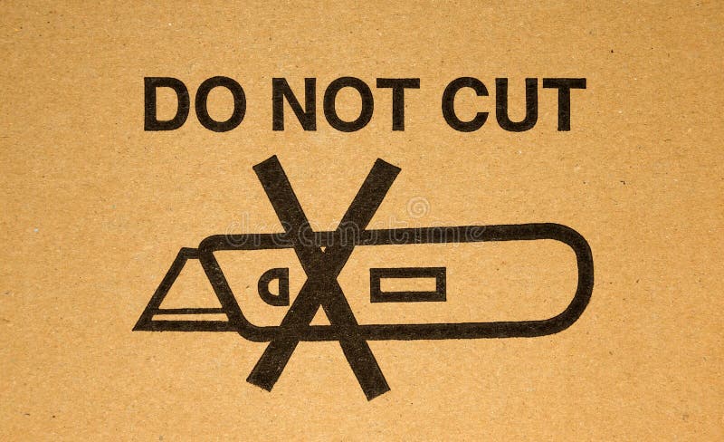 Warning: do not cut stock photo. Image of package, knife - 30107642