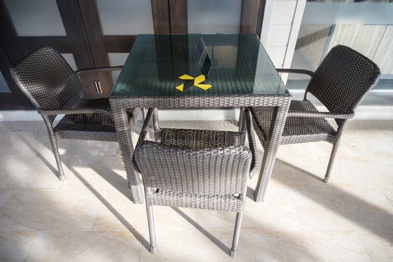 The Marking on Empty Wooden Table without Nobody. Stock Photo - Image ...