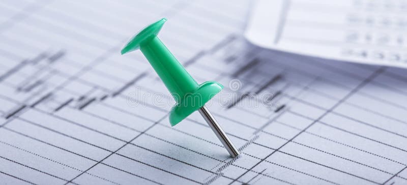 Marking Financial Chart by Pins.Share Listing and Checking Financial ...