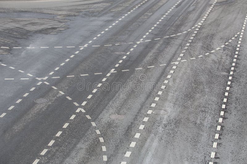 Multi-lane Highway with Markings on Asphalt Stock Image - Image of ...