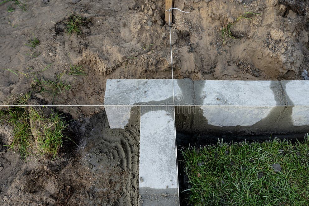 Marking Out Concrete Block Foundations for the Terrace Behind the House ...