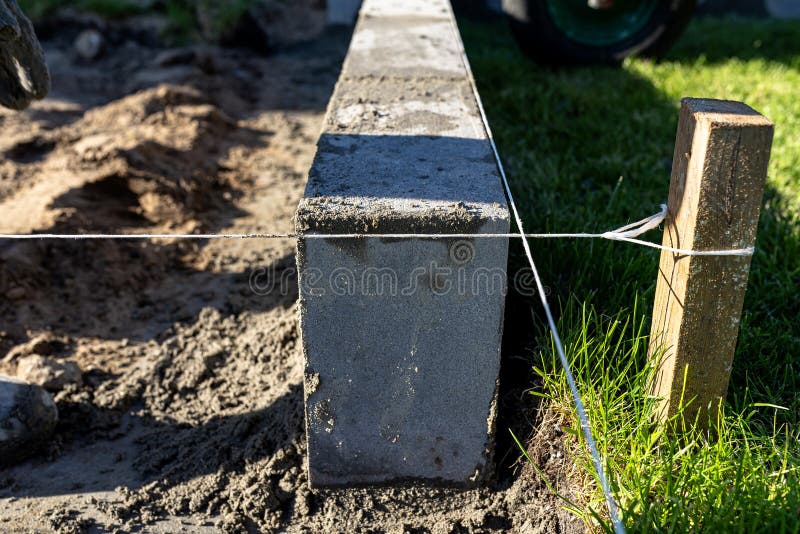Marking Out Concrete Block Foundations for the Terrace Behind the House ...