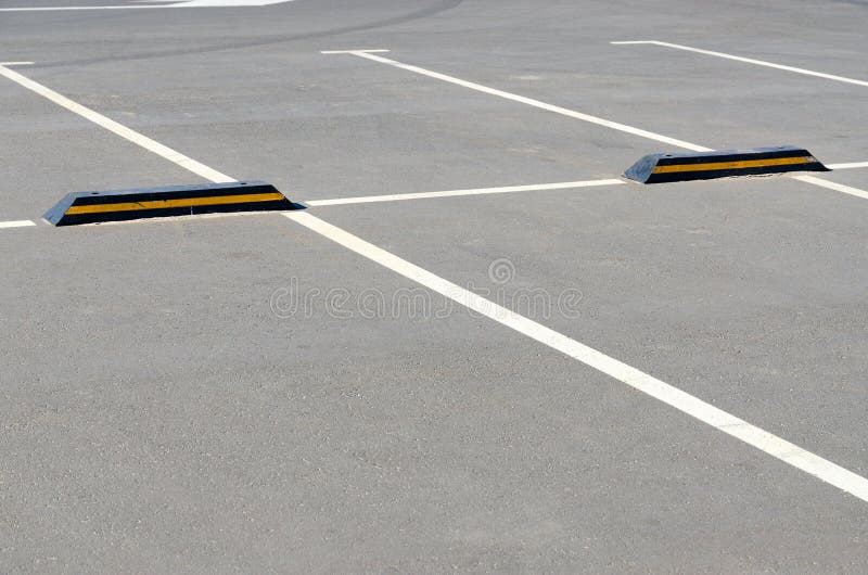 Marking of Parking Spaces at Supermarket Stock Image - Image of street ...