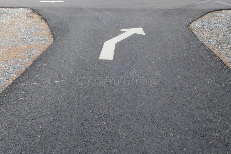 Marking of Right Turn on Tarmac Path Stock Image - Image of road ...