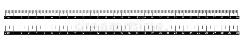 Rulers Black and White on a White Background 30 Centimeters Stock ...