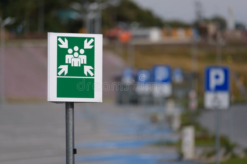 Evacuation assembly point stock image. Image of prevention - 291020243