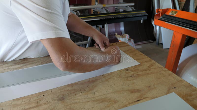 Marking of a Sheet of Metal. Construction of a Private House. Stock ...