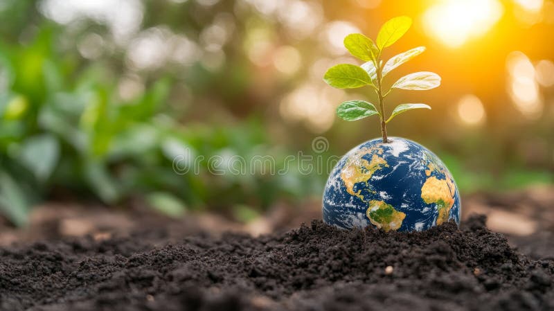 Marking World Environment Day Alongside Green Grass and Blue Globe ...