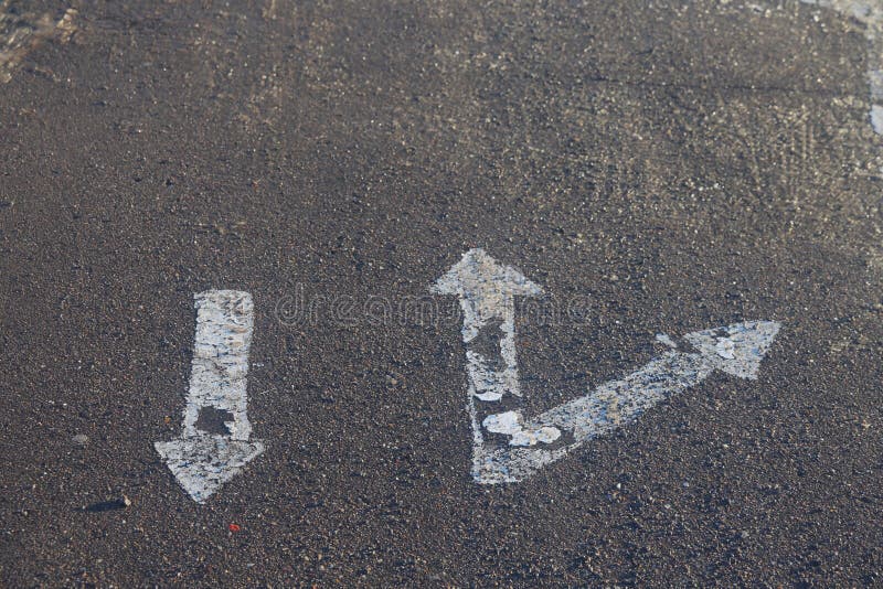 Markings on Asphalt Road in the Park, in the Direction, in the ...