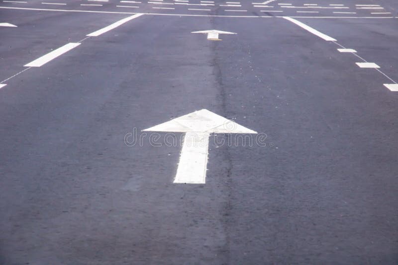Markings on the Road Arrow Forward Closeup Stock Image - Image of hope ...
