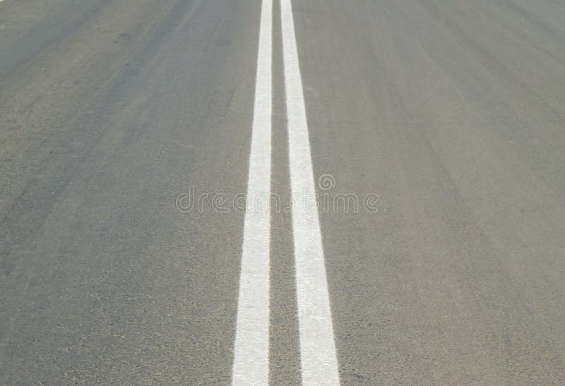 Markings on the Road Double Solid Line Stock Photo - Image of safety ...