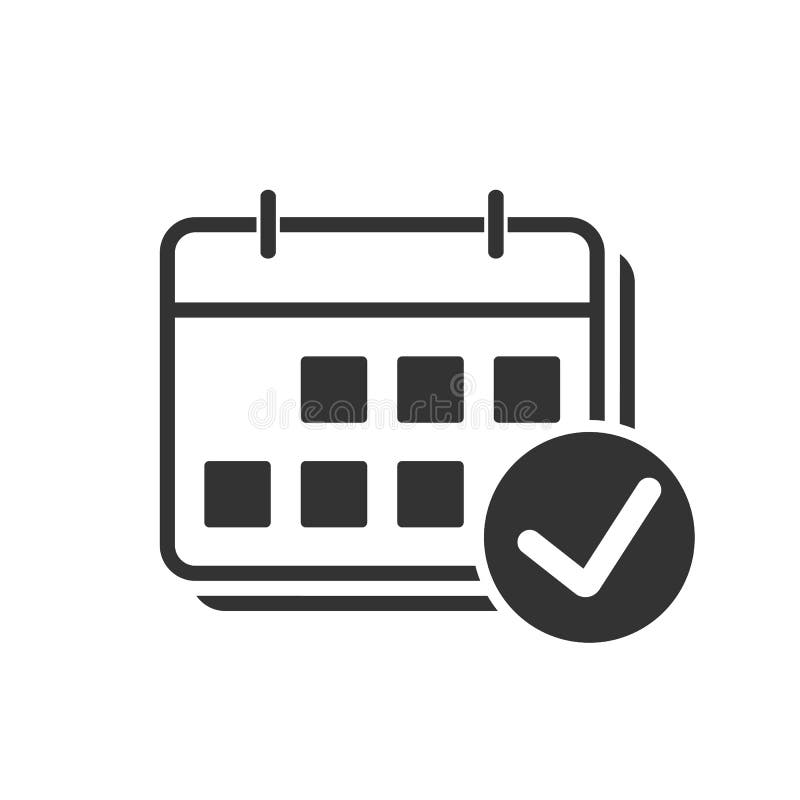 Marks Calendar Icon, Calendar with Check Mark Vector Outline Icon Stock ...