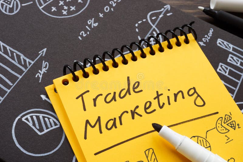Marks with Charts about Trade Marketing on the Page. Stock Photo ...