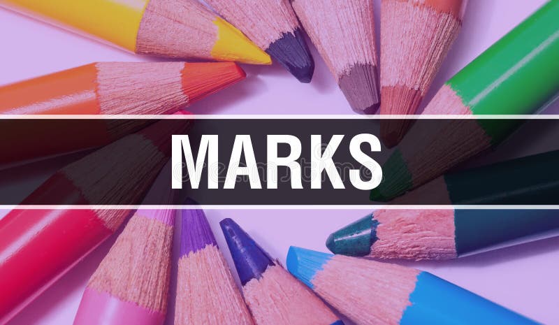Marks Concept Banner with Texture from Colorful Items of Education ...