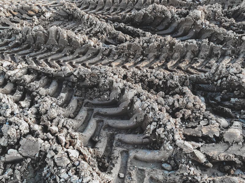 Marks of Deep-treaded Tires. Background of Tire Tracks in the Mud ...