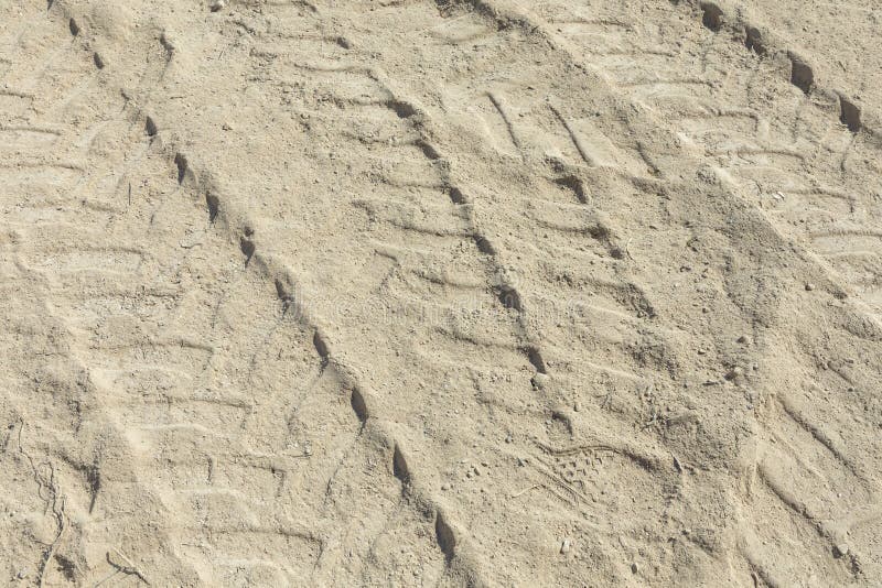 Marks of a Huge Digger in the Sand Stock Photo - Image of tracks, tire ...