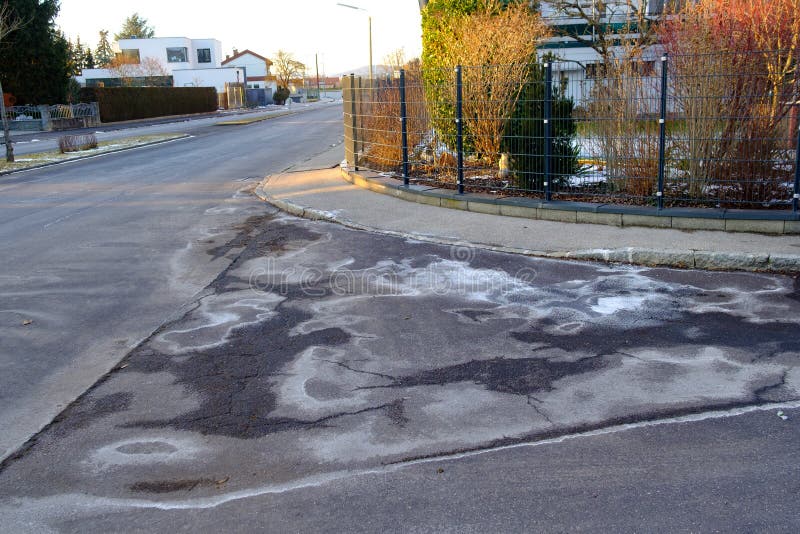 Road salt in the streets stock photo. Image of january - 210474232