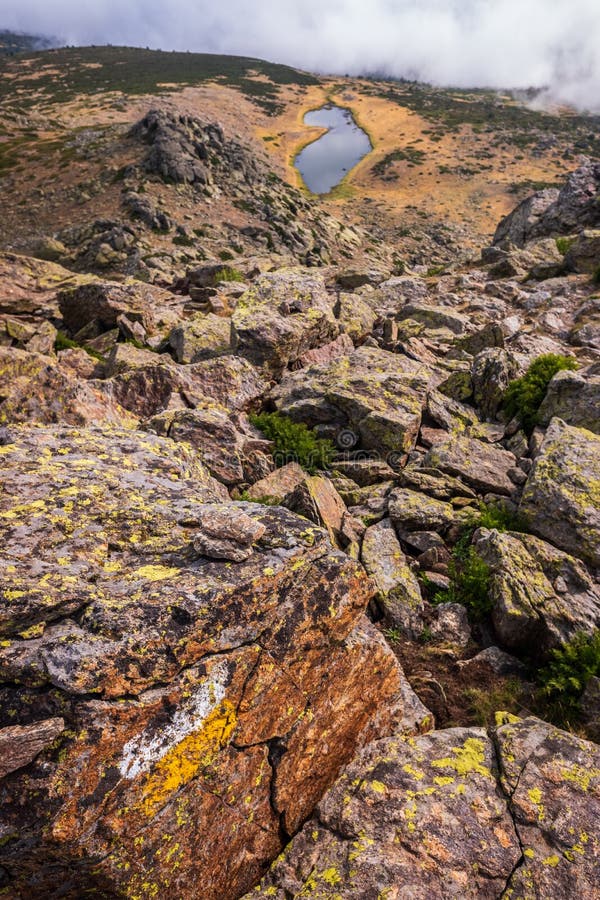Marks on a Rock of a Small Path To Guide Hikers, in the Sierra De ...