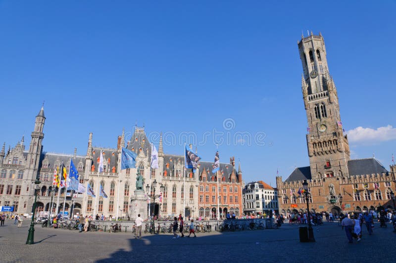 The Markt (Market Square) in Bruges, Belgium Editorial Stock Image ...
