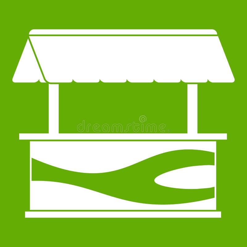 Marktkraam Met Het Afbaarden Van Groen Pictogram Vector Illustratie ...