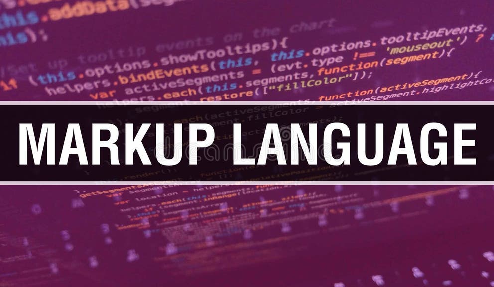Markup Language with Digital Java Code Text. Markup Language and Computer Software Coding Vector ...