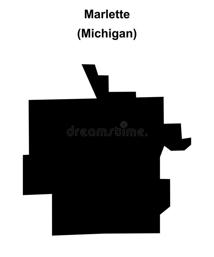 Marlette outline map stock vector. Illustration of michigan - 387414909