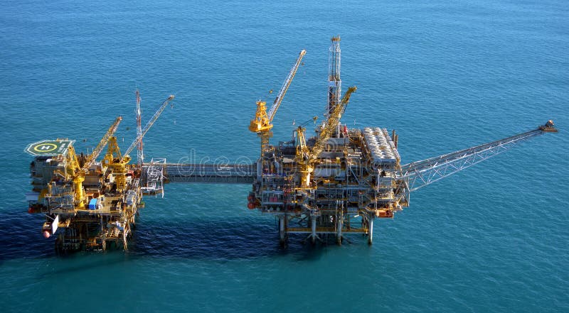 Aerial View of the Marlin a and B Platforms in Bass Strait Australia ...