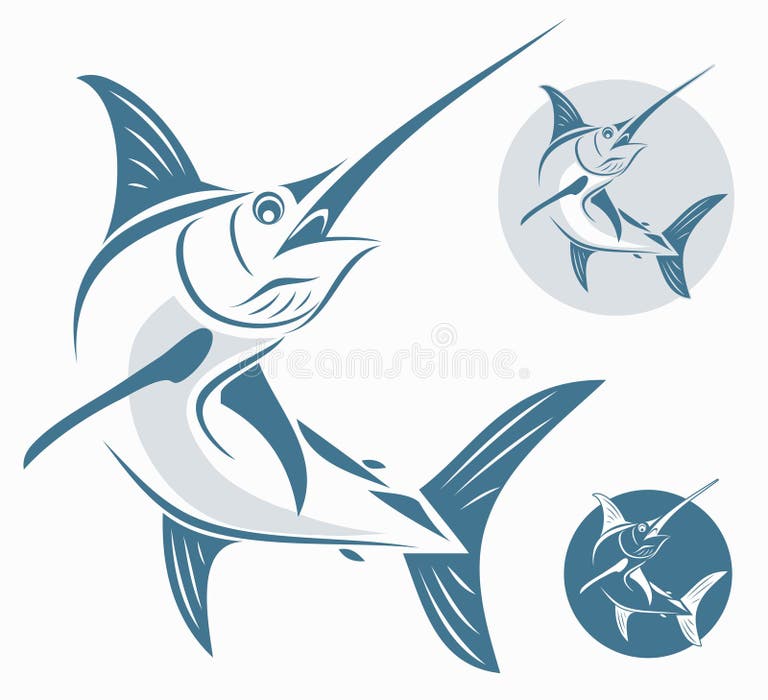 Marlin fish stock vector. Illustration of cheerful, blue - 27608466