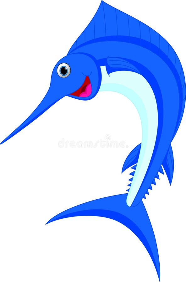 Marlin fish cartoon stock illustration. Illustration of sharp - 77334882