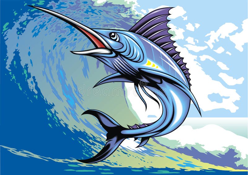 Marlin fish stock vector. Illustration of animated, swordfish - 30481927