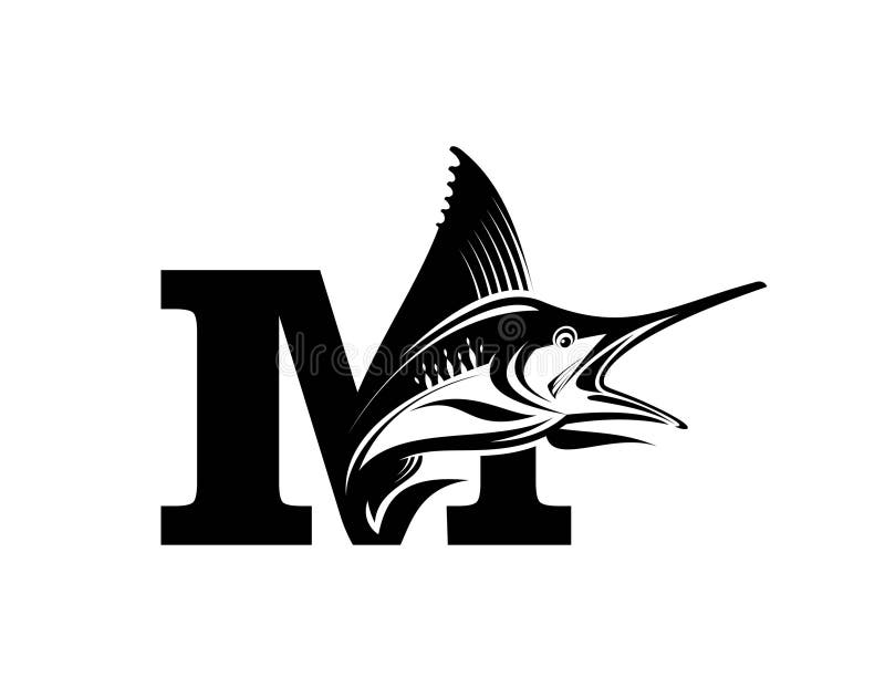 Marlin Fish Monogram Logo Letter M Vector Icon Stock Vector ...