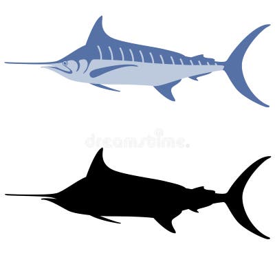 Marlin Fish , Vector Illustration, Flat Style, Side View Stock Vector ...