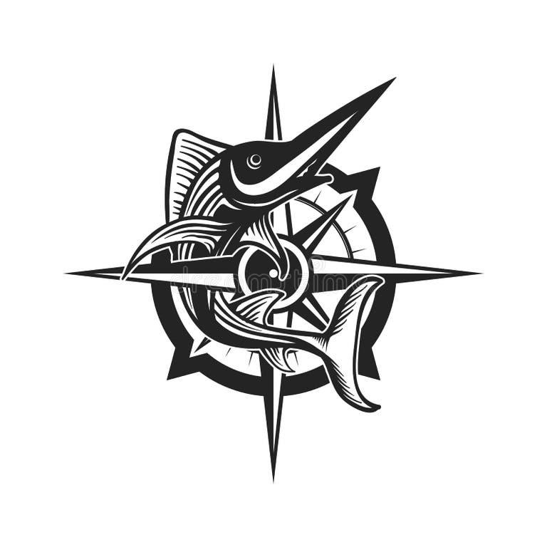 Swordfish Compass Stock Illustrations – 28 Swordfish Compass Stock ...
