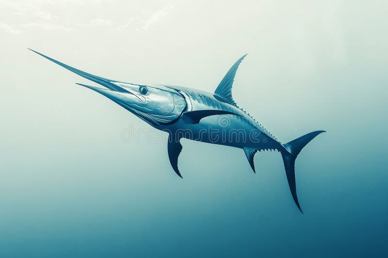 A Marlin Swims Gracefully through Clear Blue Waters in the Ocean during ...