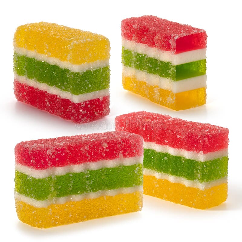 Marmalade Candy with Multi-colored Layers Stock Image - Image of chewy ...