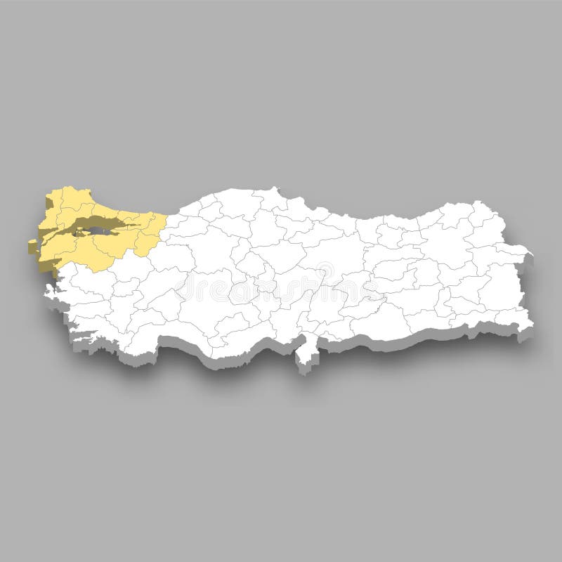Marmara Region Location within Turkey Map Stock Illustration ...