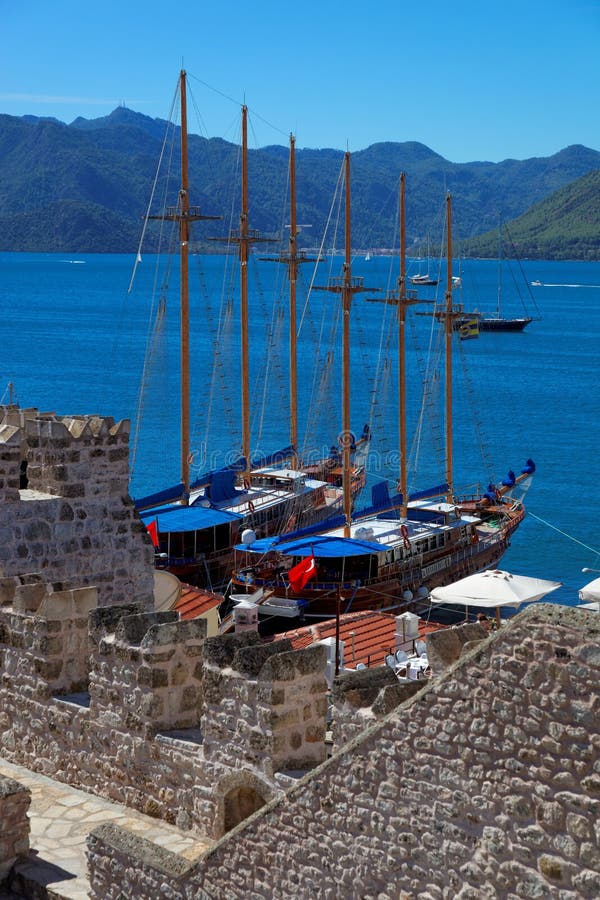 Marmariskasteel in Marmaris, Turkije Stock Afbeelding - Image of ...