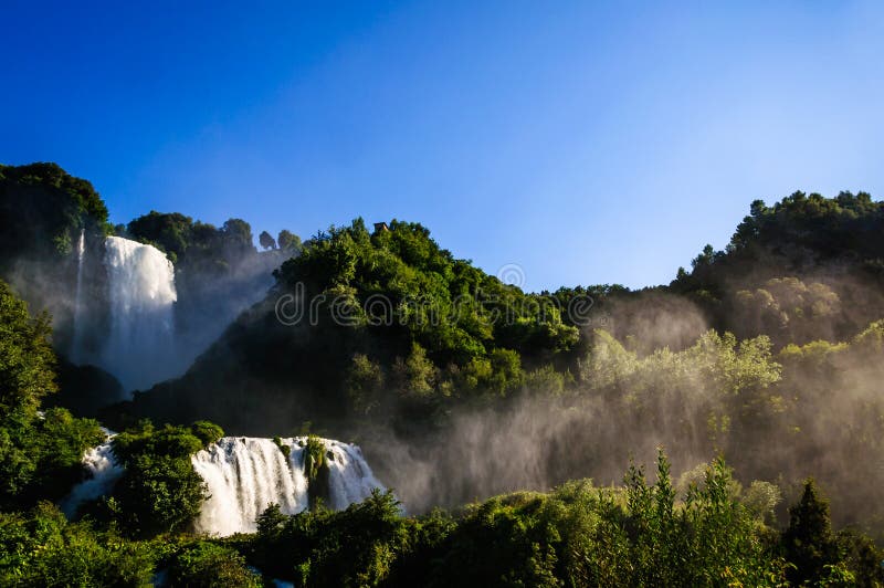 Marmore Waterfall in Italy during Summer Stock Photo - Image of scenic ...