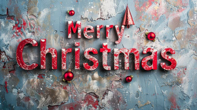 Marmorino Merry Christmas Concept Creative Horizontal Art Poster Stock Image Image Of Gypsum