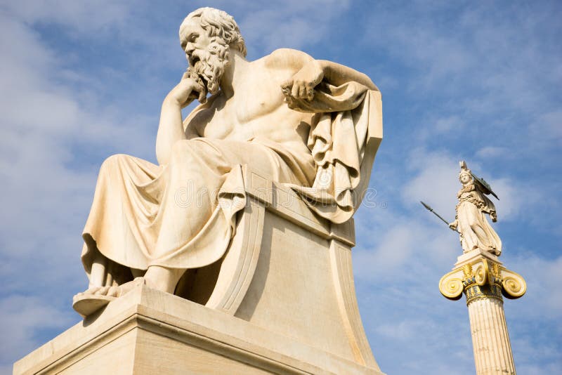 Marmorstatue Des Altgriechischen Philosophen Socrates Stockfoto - Bild ...