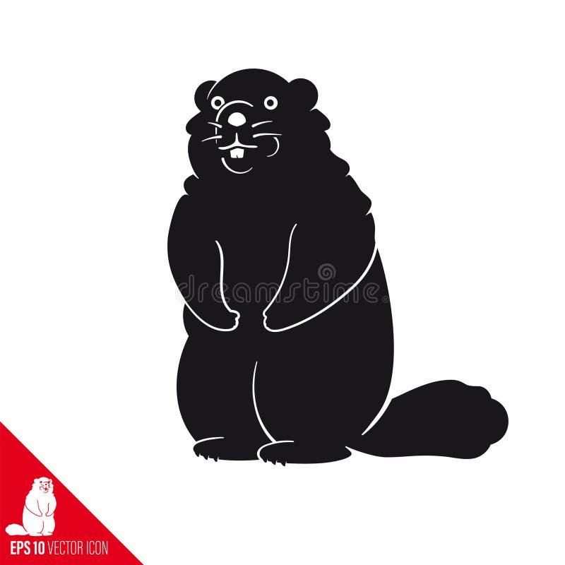 Marmot glyph icon vector stock vector. Illustration of silhouette ...