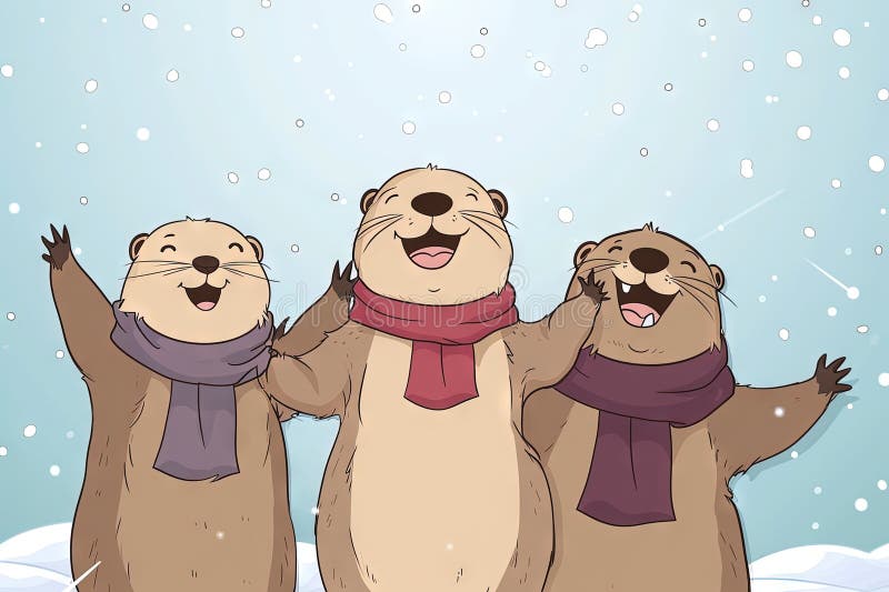 Marmot Groundhog Day Poster Banner Generative AI Stock Illustration ...