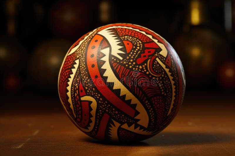 A Marn Grook Ball with Traditional Markings and Designs Stock Photo ...