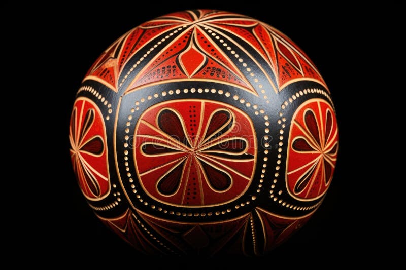 A Marn Grook Ball with Traditional Markings and Designs Stock Photo ...