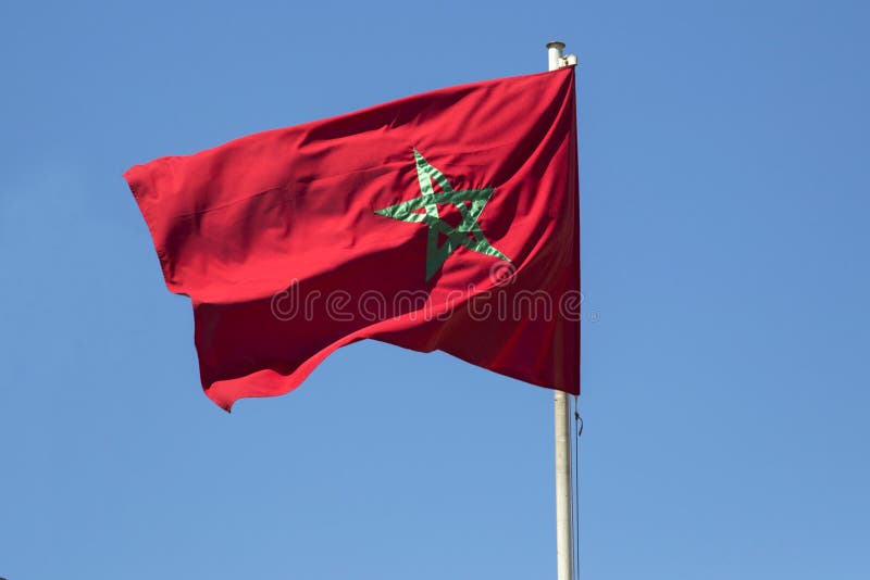 Marokkaanse vlag stock foto. Image of land, wind, arabisch - 48862896