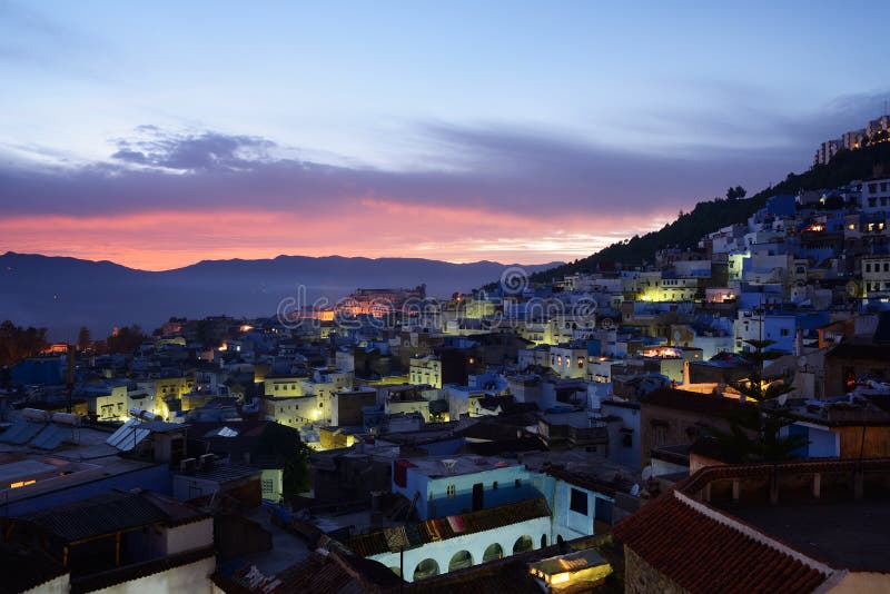 Marokko Blauwe Medina Van Chefchaouen-stad Stock Foto - Image of ...