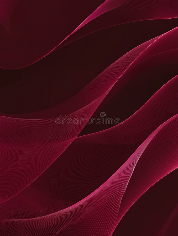 Maroon Abstract Background with Smooth Flowing Waves Stock Illustration ...
