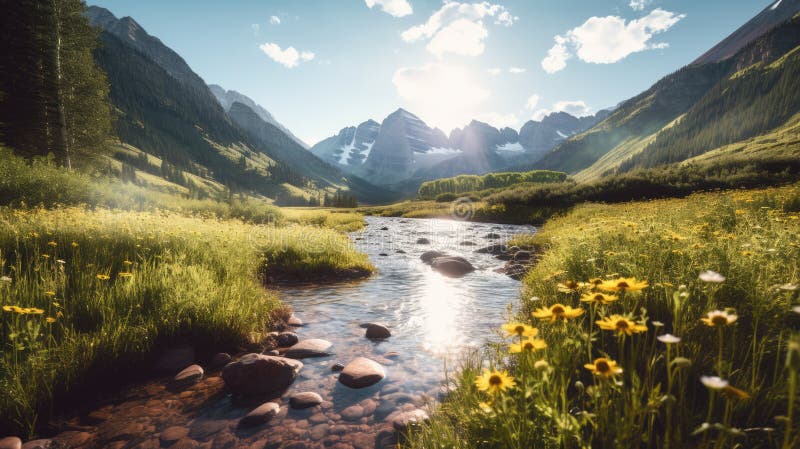 Maroon Bells Colorado - Made with Generative AI Tools Stock ...